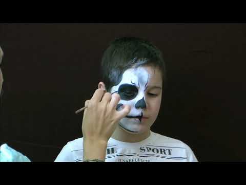 Страшный грим на Halloween. Аквагрим Череп bodyart faceart Faceartist ...