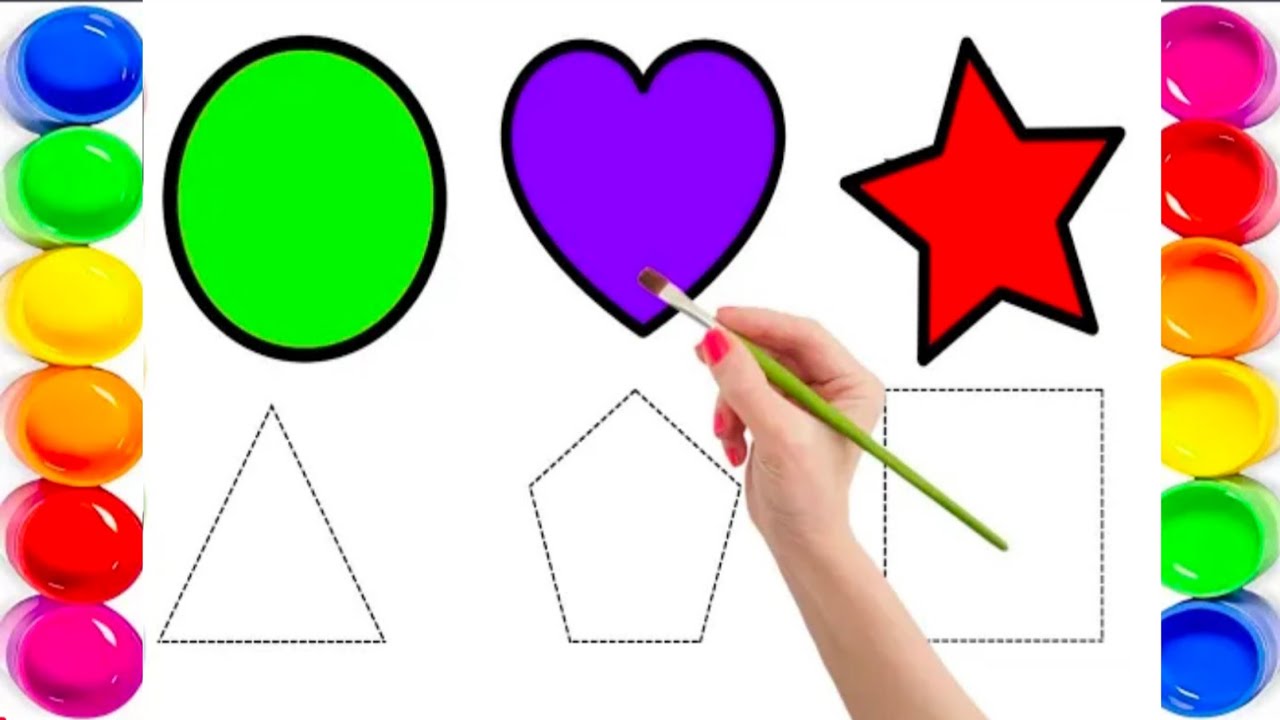 How to draw 2d shapes step by step, Learn 2d shapes learn colors shapes ...
