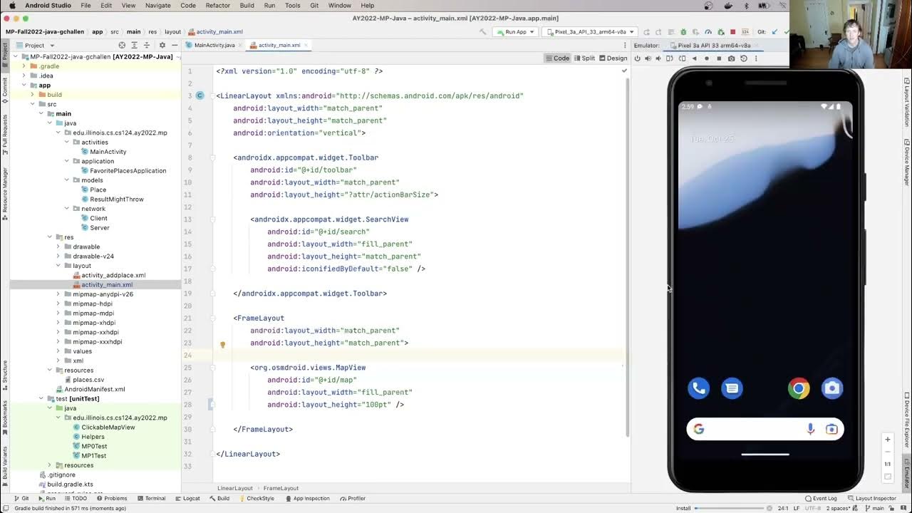 CS 124 Fall 2022: MP1 Part 1 Java: Layout Basics - YouTube