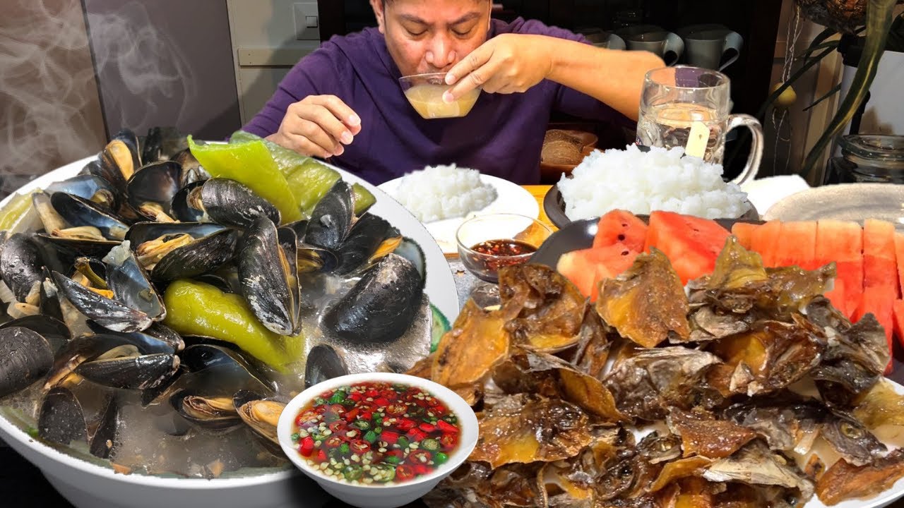 TINOLANG TAHONG AT CRISPY PRITONG DANGGIT!!! SABAW AT PRITO!!! PAKWAN ...