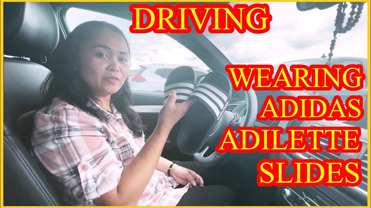 DRIVING||wearing ADIDAS adilette slides - YouTube