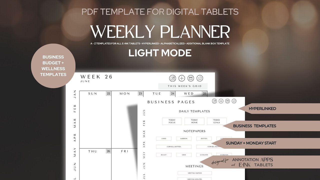 Walk-Thru WEEKLY PLANNER on your Remarkable 2 - YouTube