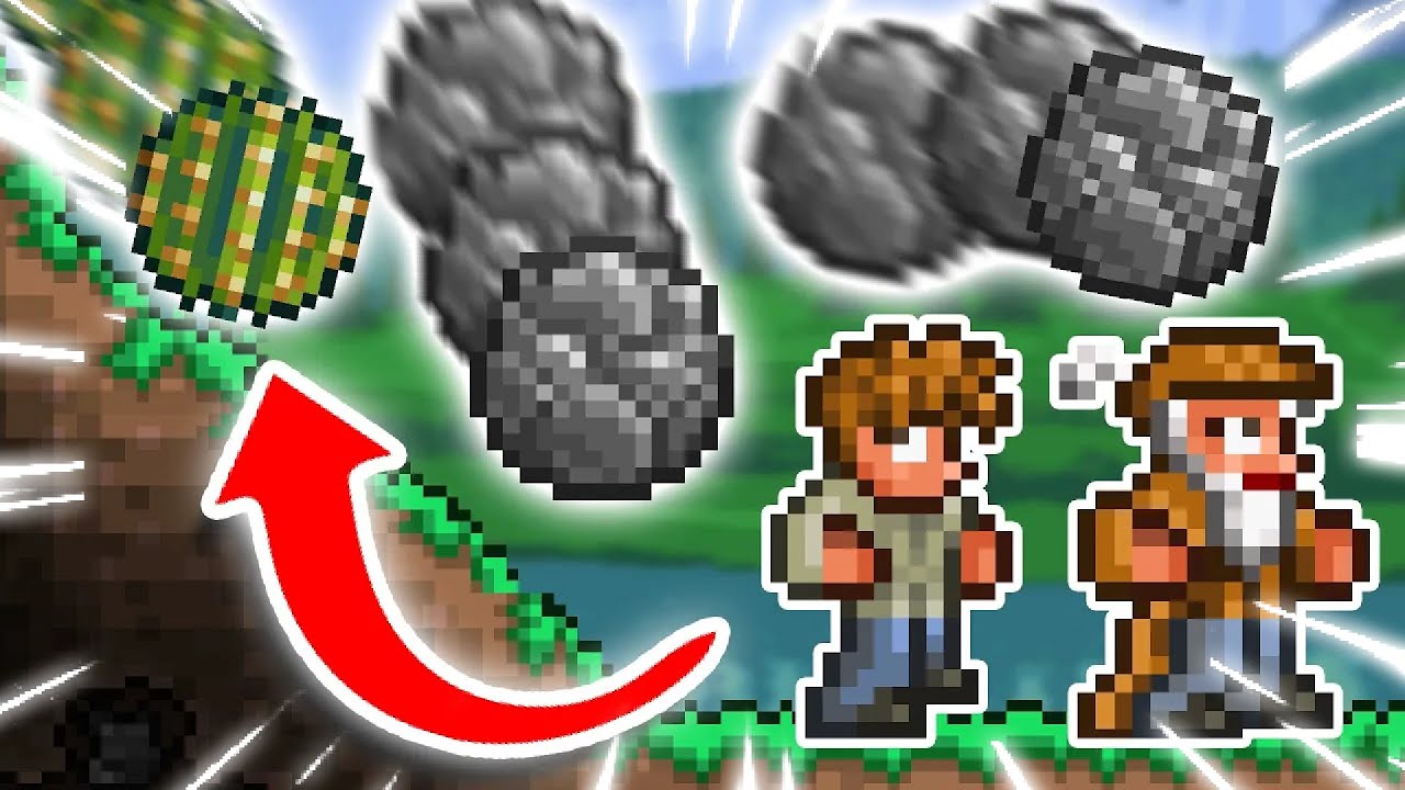 Terraria but Enemies Spawn BOULDERS when they Die... - YouTube