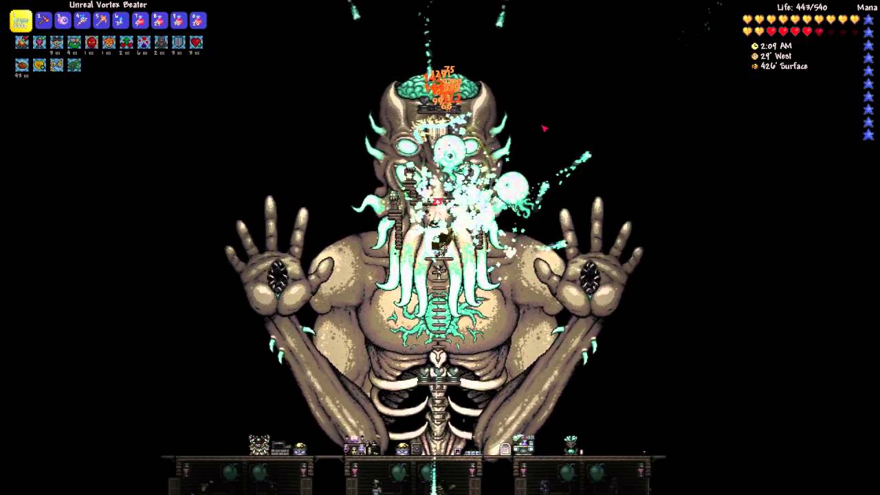 Terraria Moon lord final boss ( Beetle armor ) - YouTube