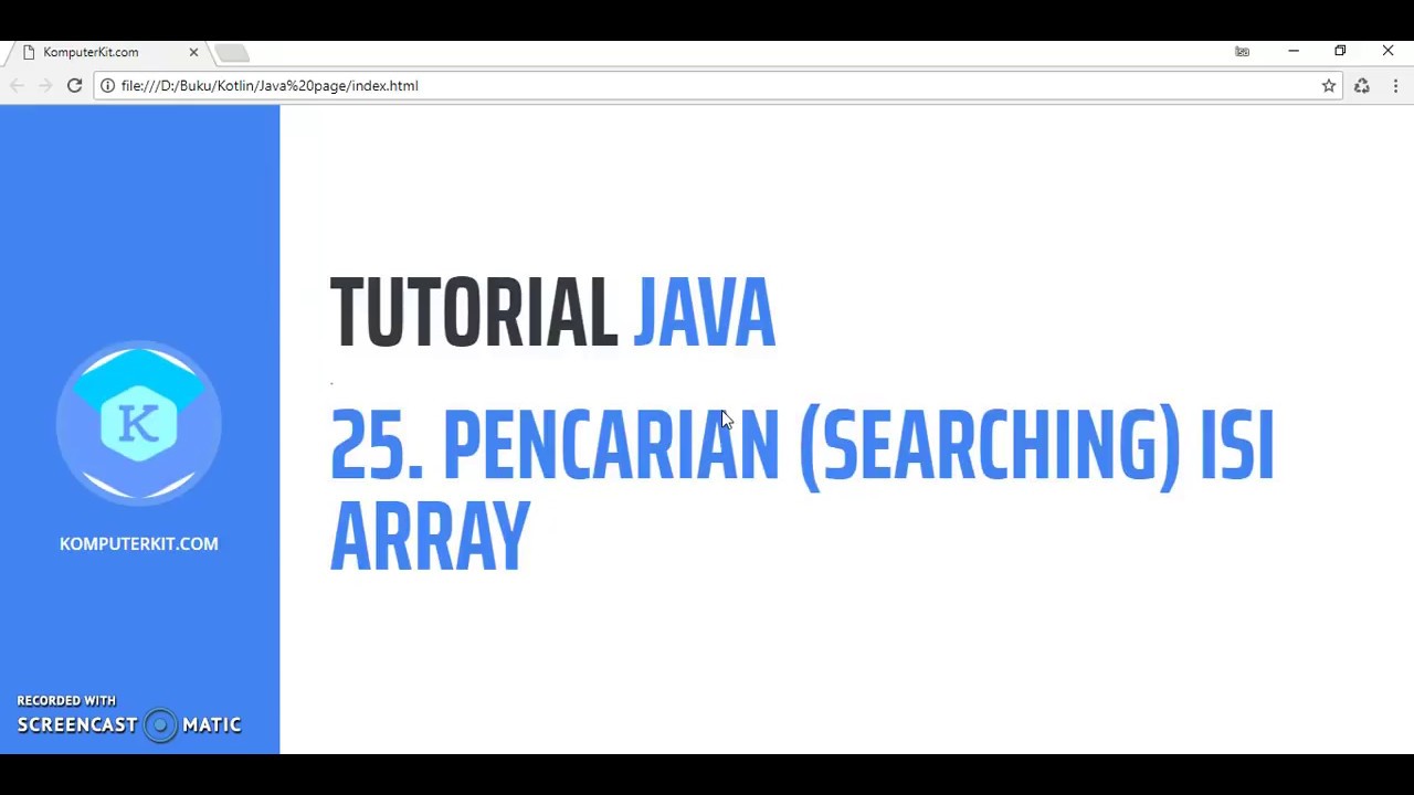 Tutorial Java 25 Searching Array - YouTube