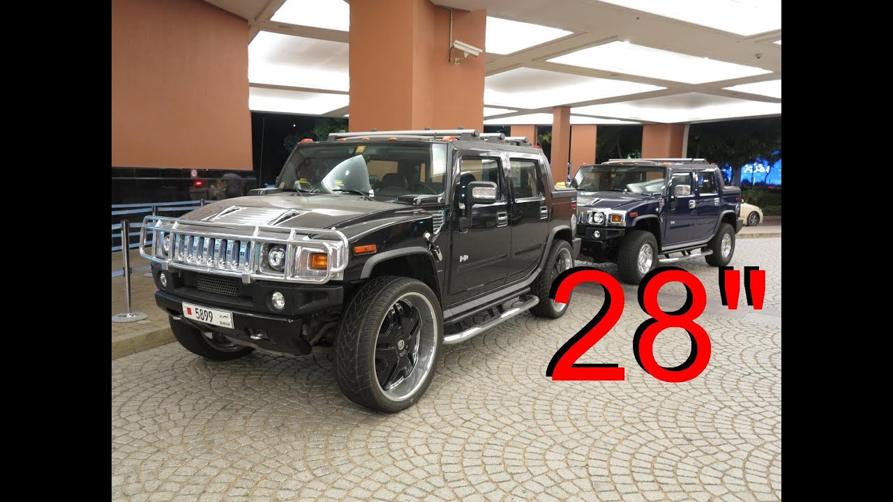 28" rims on Hummer H2 - YouTube