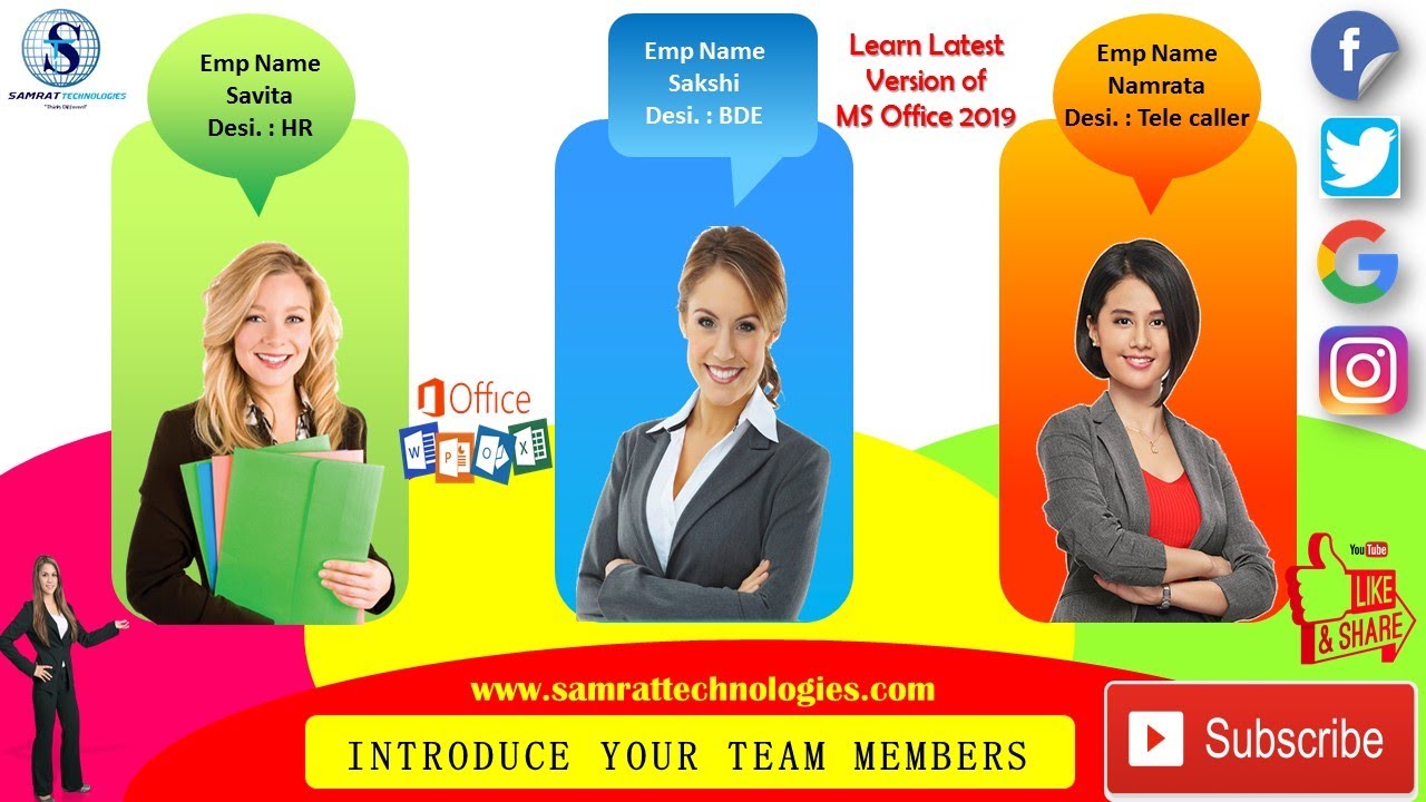 How to Make Team Members Introduction with Special Effects & Colorful ...
