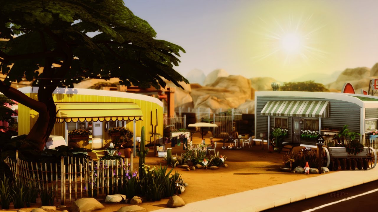 Trailer Park & Junkyard 🌻 | The Sims 4 - Stop motion speed build (No CC ...