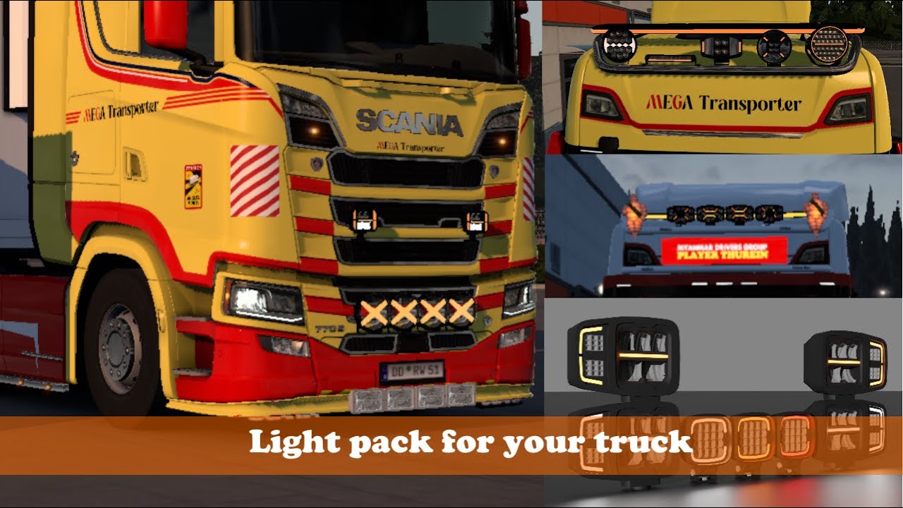 Light pack for you; JB Light pack, Euro Truck Simulator 2 - YouTube