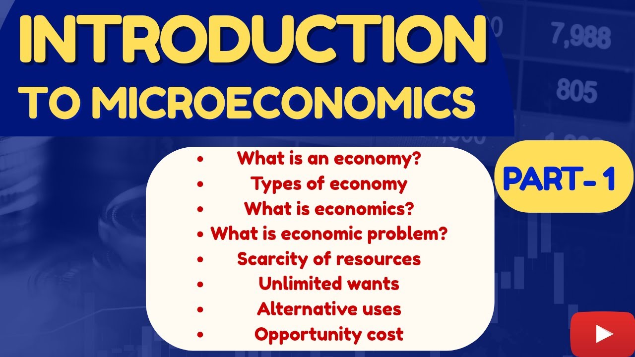 INTRODUCTION TO MICRO ECONOMICS I IMPORTANT BASIC TERMS I ECONOMIC ...