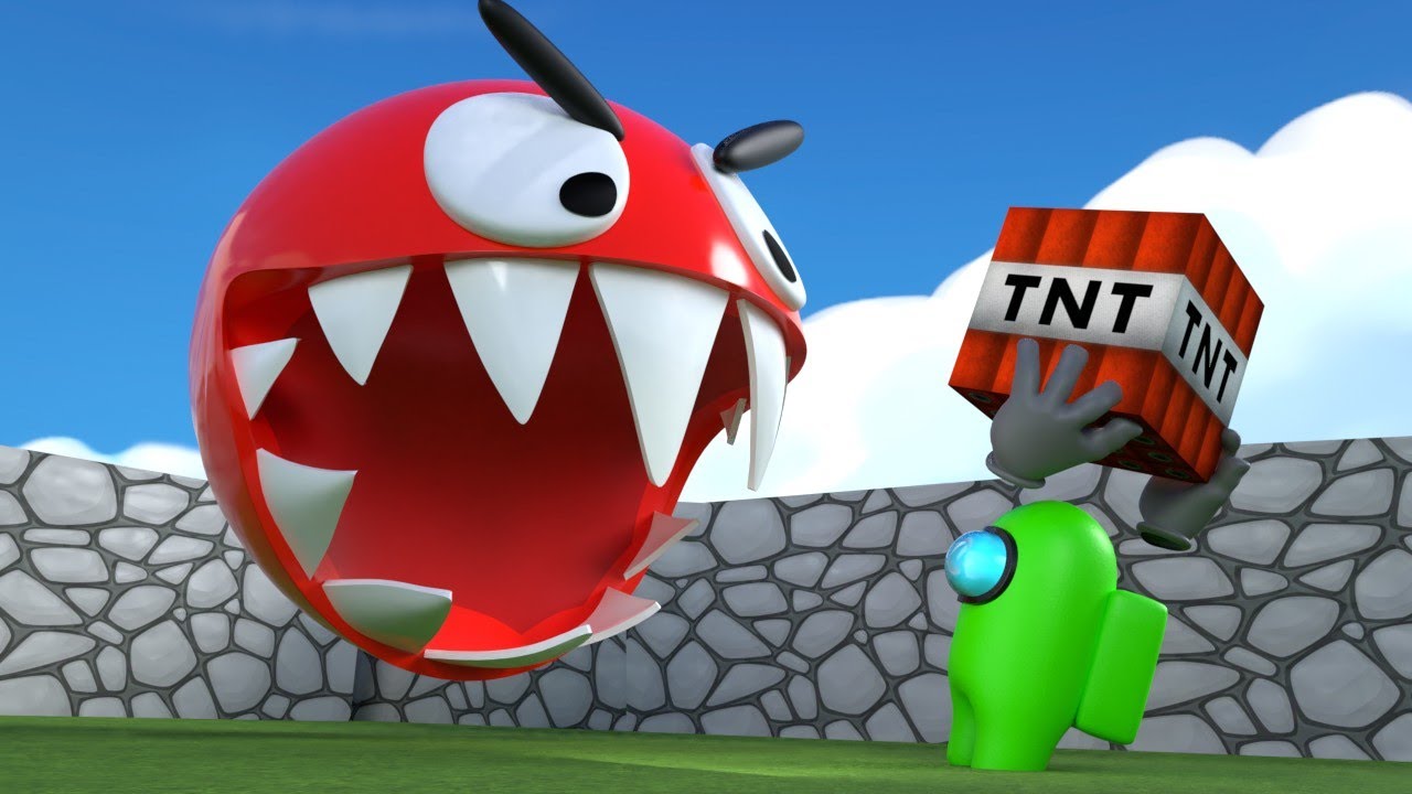 Red Pacman VS Impostor (Among US) - YouTube