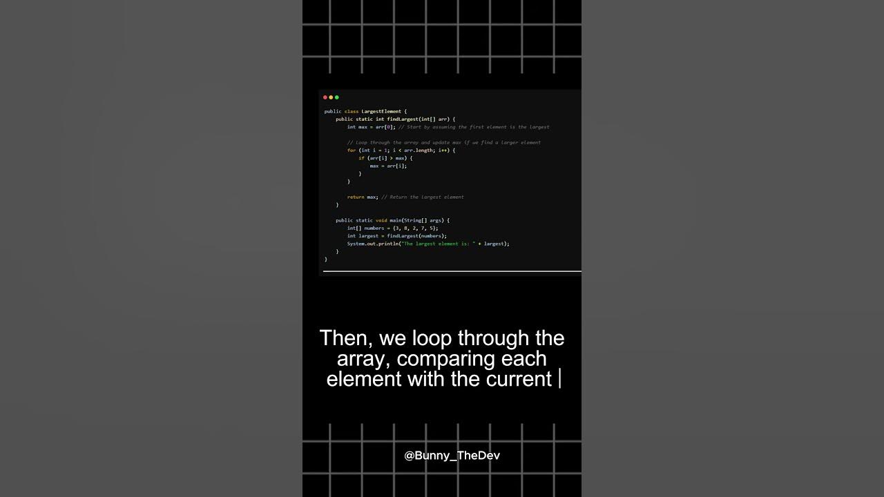 Find the Largest Element in an Array Without Sorting - YouTube