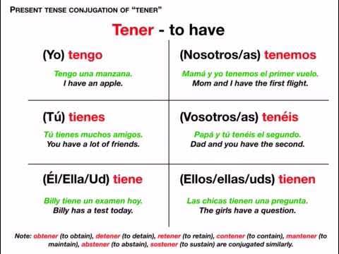 The verb “tener” - YouTube