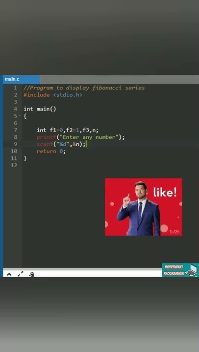 Program To Display Fibonacci Seriesc Cprogram Cshorts Cprogramming Fibonacci Youtube
