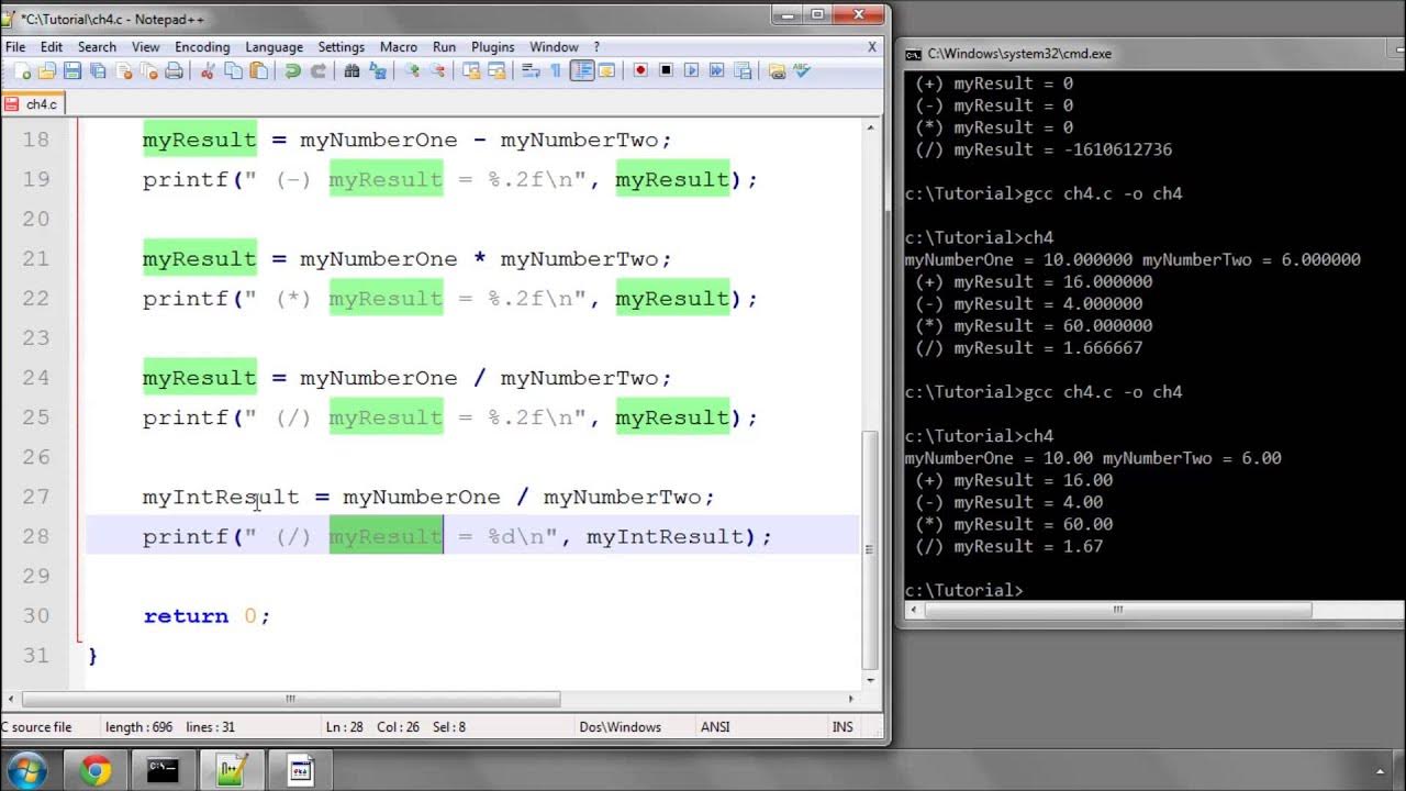 Beginning C Programming - Part 4 - Floating point variables - YouTube