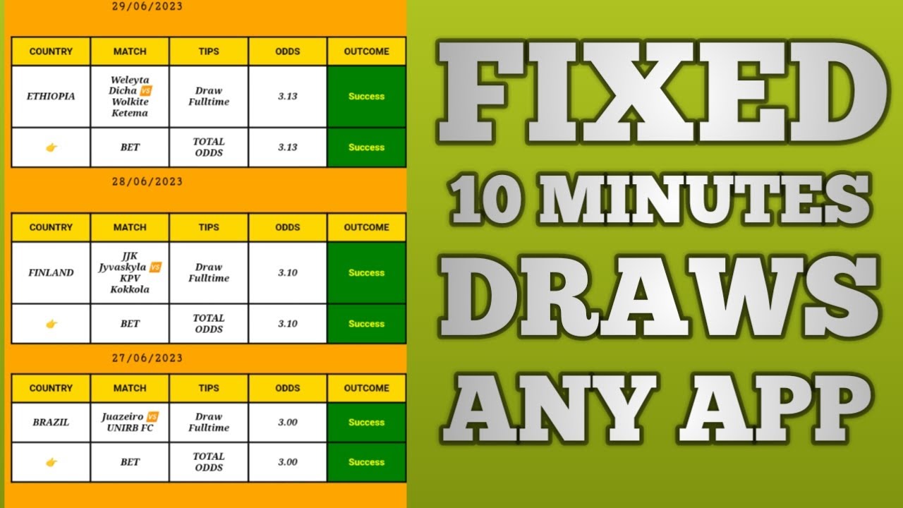 Make Profit 10000 Per Week 10 Minutes Draw Fixed Matches strategy Make Profit 10000 Per Week 10 Minutes Draw Fixed Matches strategy