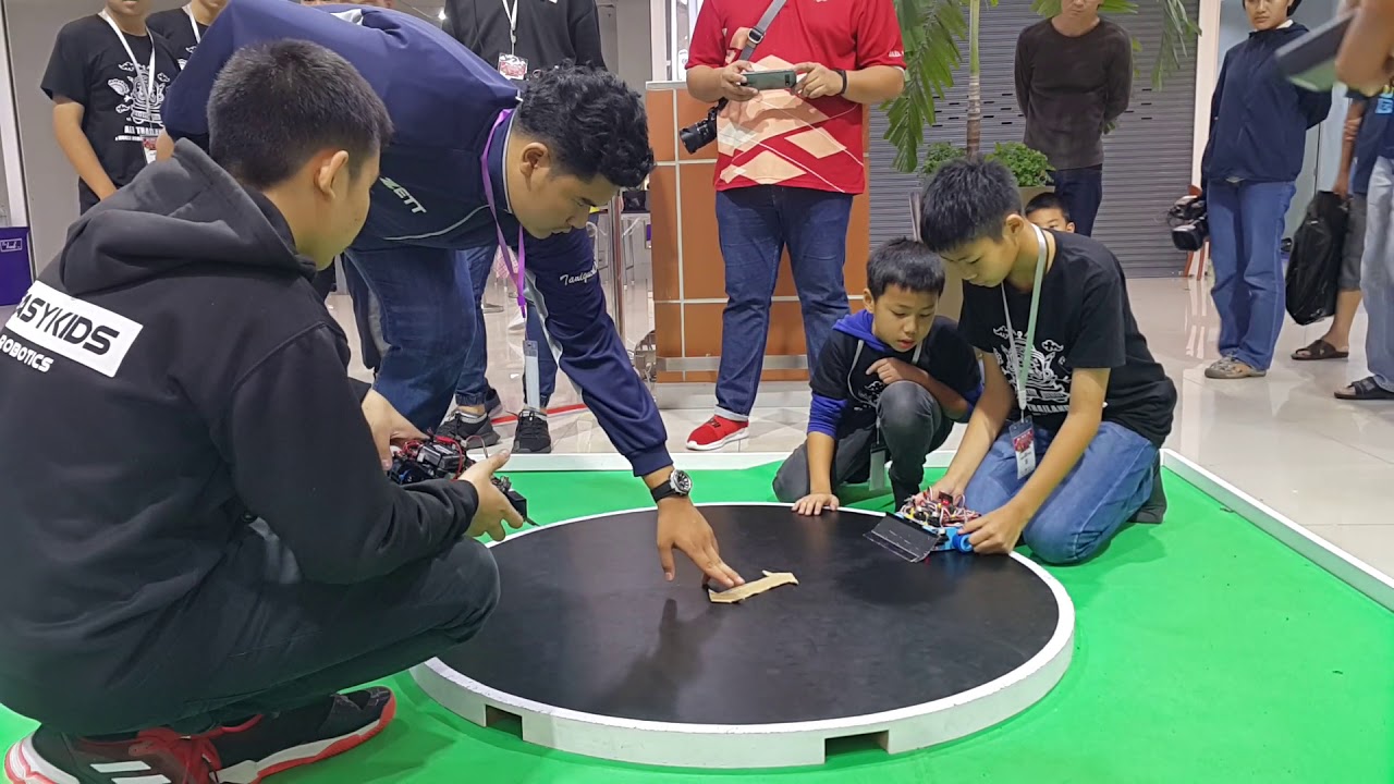 Sumo Robot Ep142,ทิวไผ่งาม(ฟ้า)XUnknown,Microbit, ALL Thai FSI ...