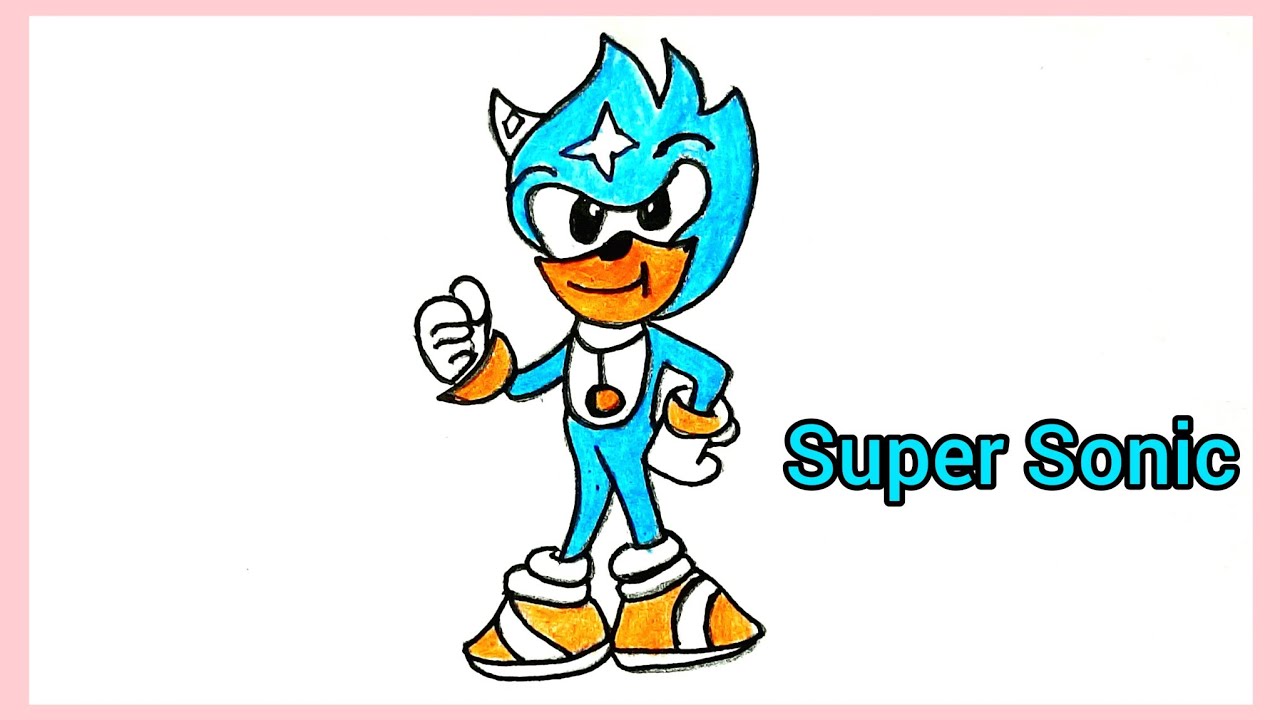 How To Draw A Cute Super Sonic | Very Easy For Artist | Satisfying ...