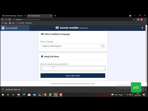 Tutorial install joomla versi terbaru 2021 4.0.4 di xampp htdocs - YouTube