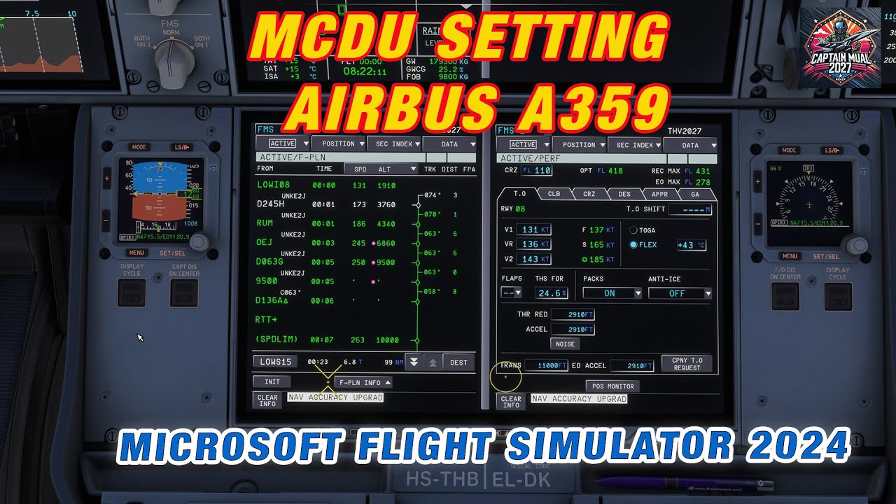 How to set MCDU for Airbus A350-900 [MSFS2024] - YouTube