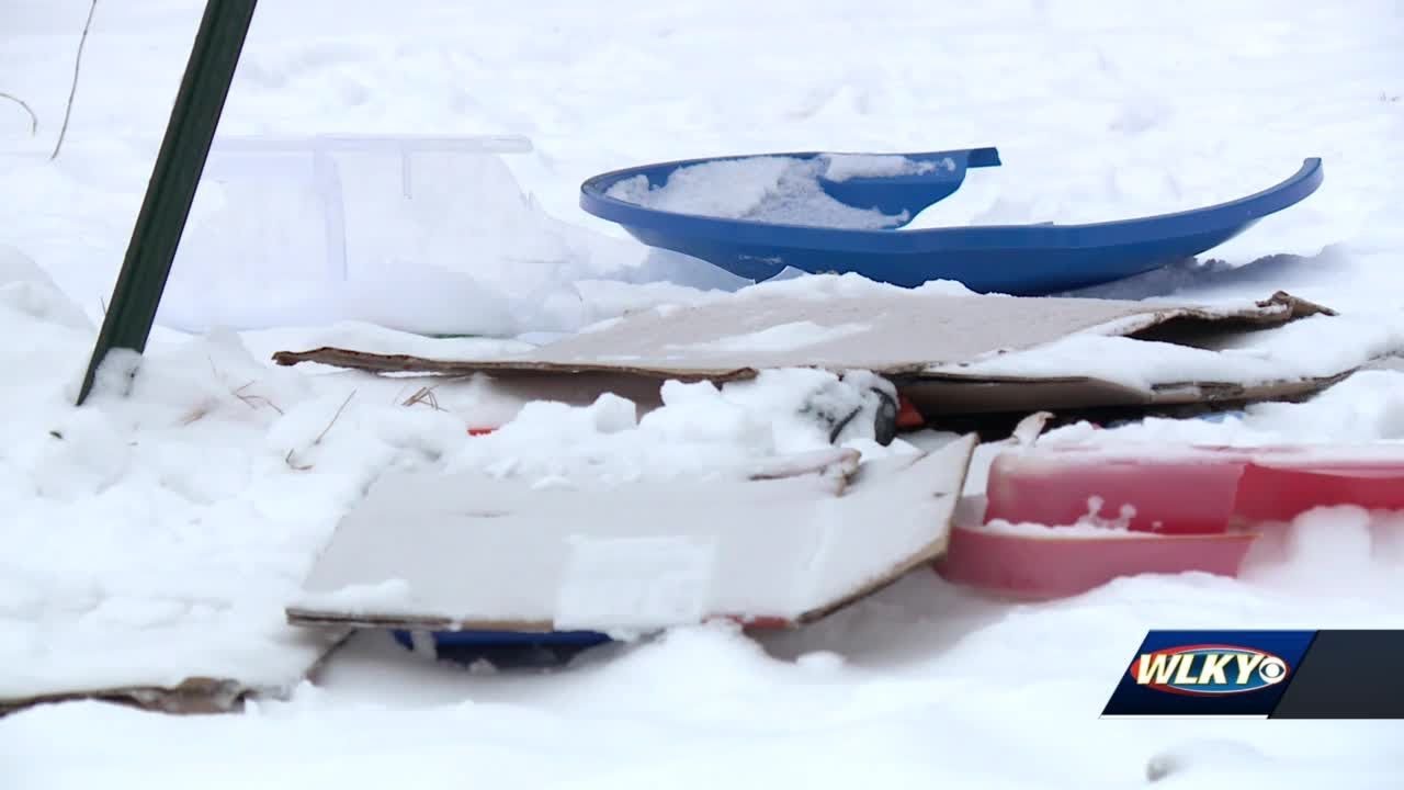 Parks littered with broken sleds and debris following days of sledding ...