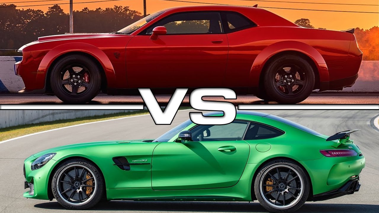 2018 Dodge Challenger SRT Demon vs 2017 Mercedes AMG GT R - YouTube