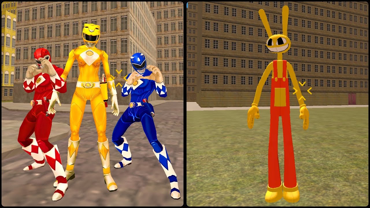 MONSTERS BATTLE POWER RANGERS VS JAX DIGITAL CIRCUS (Garry’s Mod) - YouTube