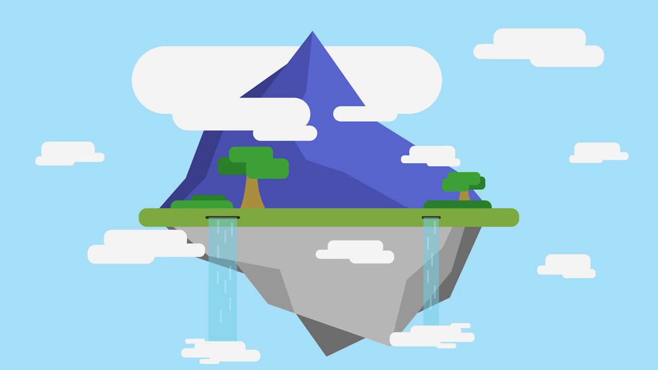 Vector Tutorial | Flat Design Floating Island - YouTube