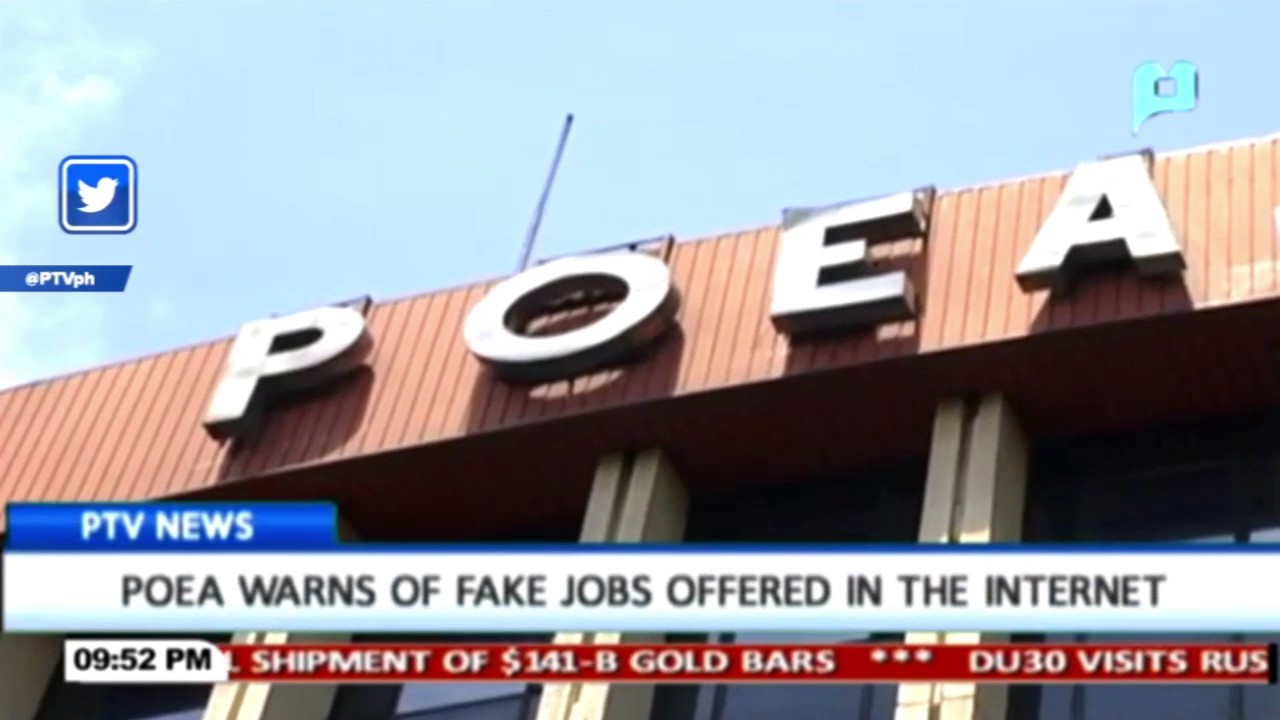 POEA warns of fake jobs offered online - YouTube