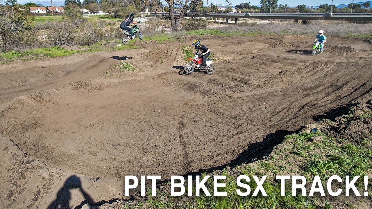 PIT BIKE SX TRACK IS ALMOST DONE!! - YouTube