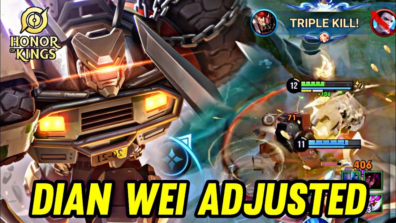 HOK : DIAN WEI ADJUSTED NEW PATCH - HONOR OF KINGS - YouTube