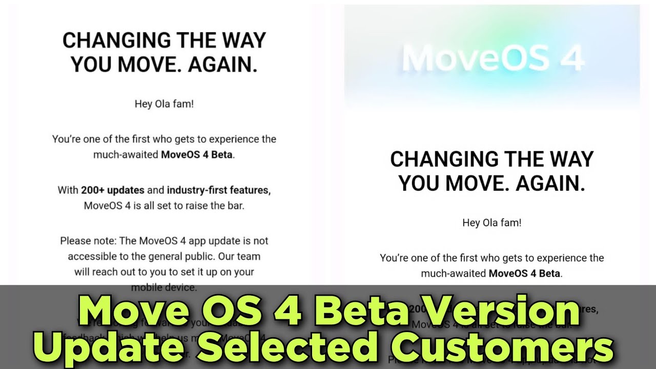 Move OS 4 Update Selected Customers - YouTube