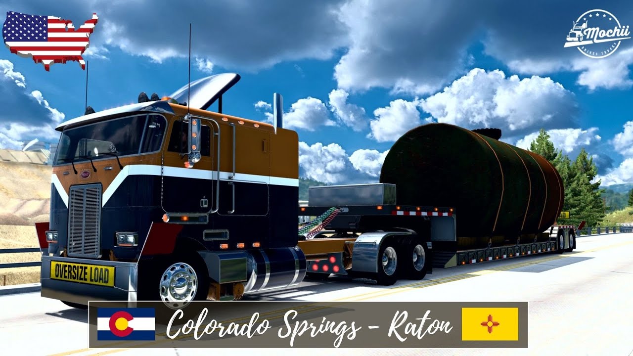 ATS 1.47|Colorado Springs 🄲🄾 - Raton 🄽🄼|Peterbilt 362 & Lowboy Trailer ...