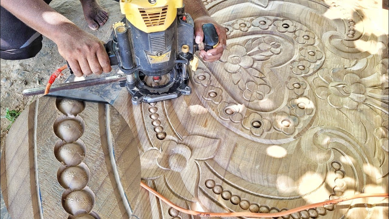 Wood carving skills | Wood carving router skills and amazing technique ...