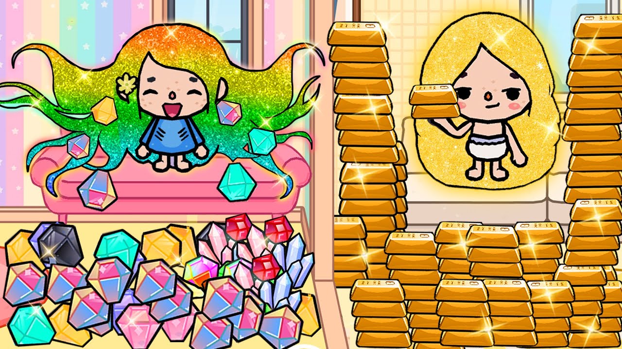 Golden Hair and Rainbow Hair Compilation | Toca Life Story | Toca Boca ...
