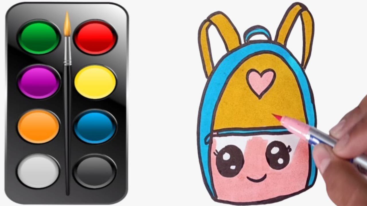 How to Draw School Bag , Easy School bag drawing, Jassu Kids Arts - YouTube