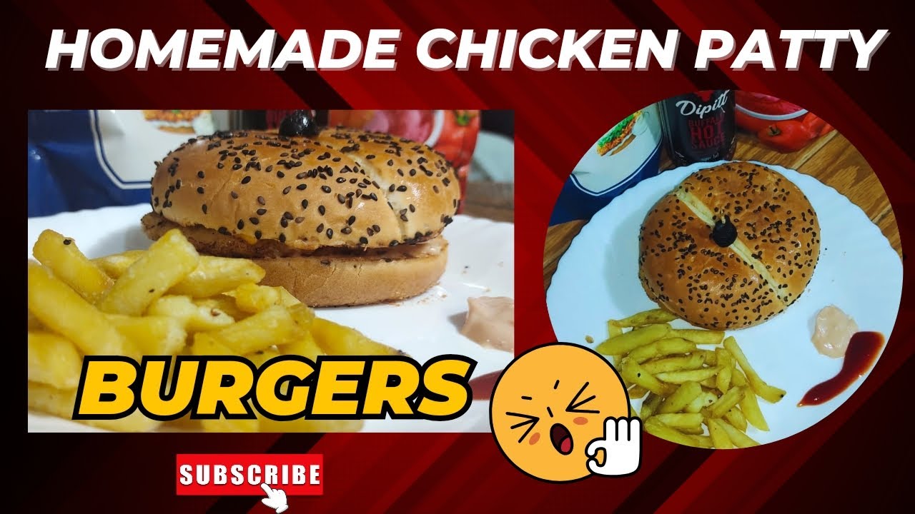 HOMEMADE CHICKEN PATTY BURGERS #youtubeshorts #ipl #cricket #food # ...