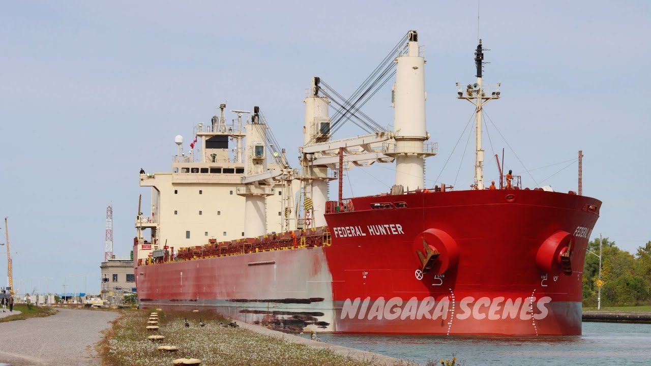 Cargo Ship FEDERAL HUNTER and Bulk Carrier CSL WELLAND at Lock 7 on the ...