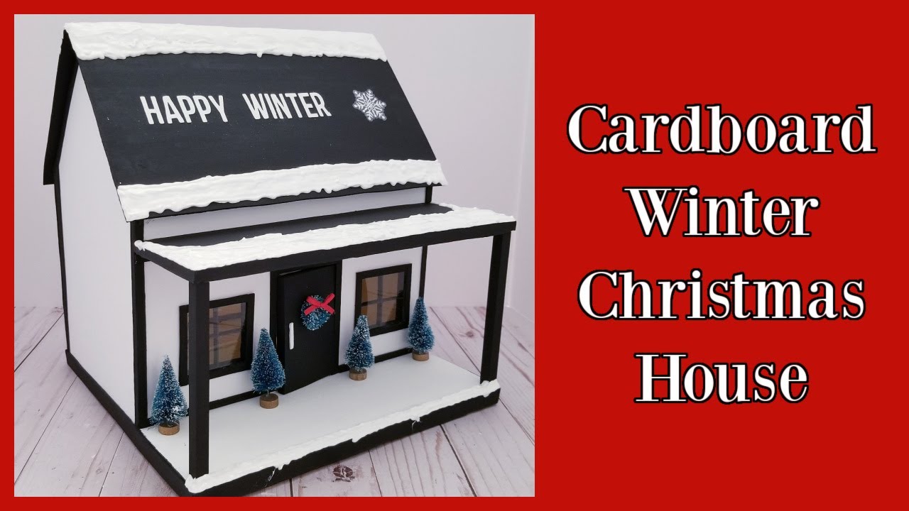 Cardboard Christmas Winter House | Christmas Crafts | DIY Winter House ...