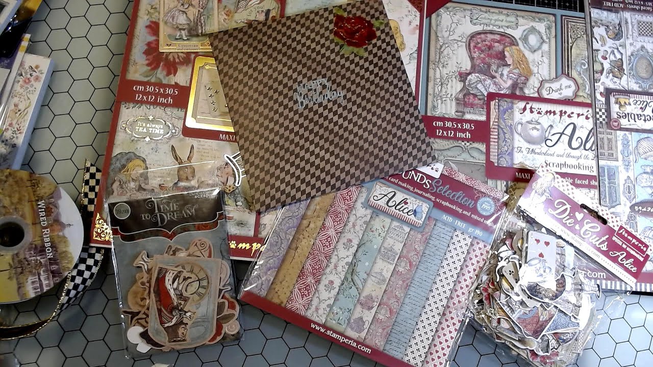 Alice Birthday Card made with Stamperia Alice and Through The Looking ...