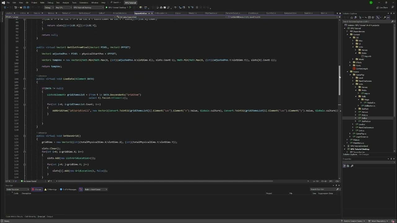 Skills, SkillButton, and Pipeline - Monogame Dev Tutorials C# - p 2-19 - YouTube