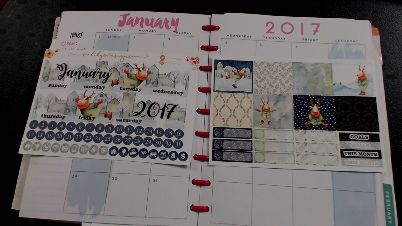 January Monthly Plan with me in my Happy Planner 2017 - YouTube