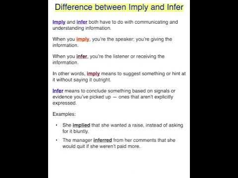 Vocabulary: difference between imply and infer/ English lessons/ Confusing words - YouTube