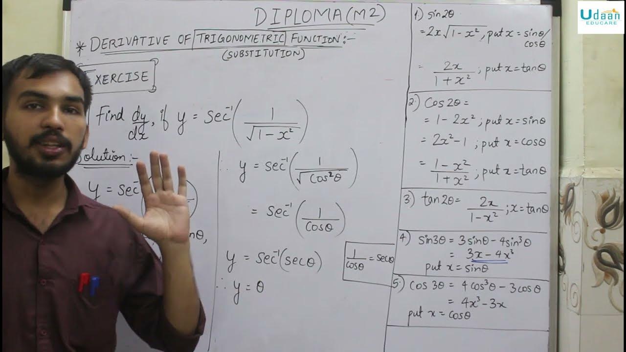 Derivatives | Applied Mathematics | Sem 2 | MSBTE | FY Diploma | TRIGONOMETRIC function EX 5,6# ...