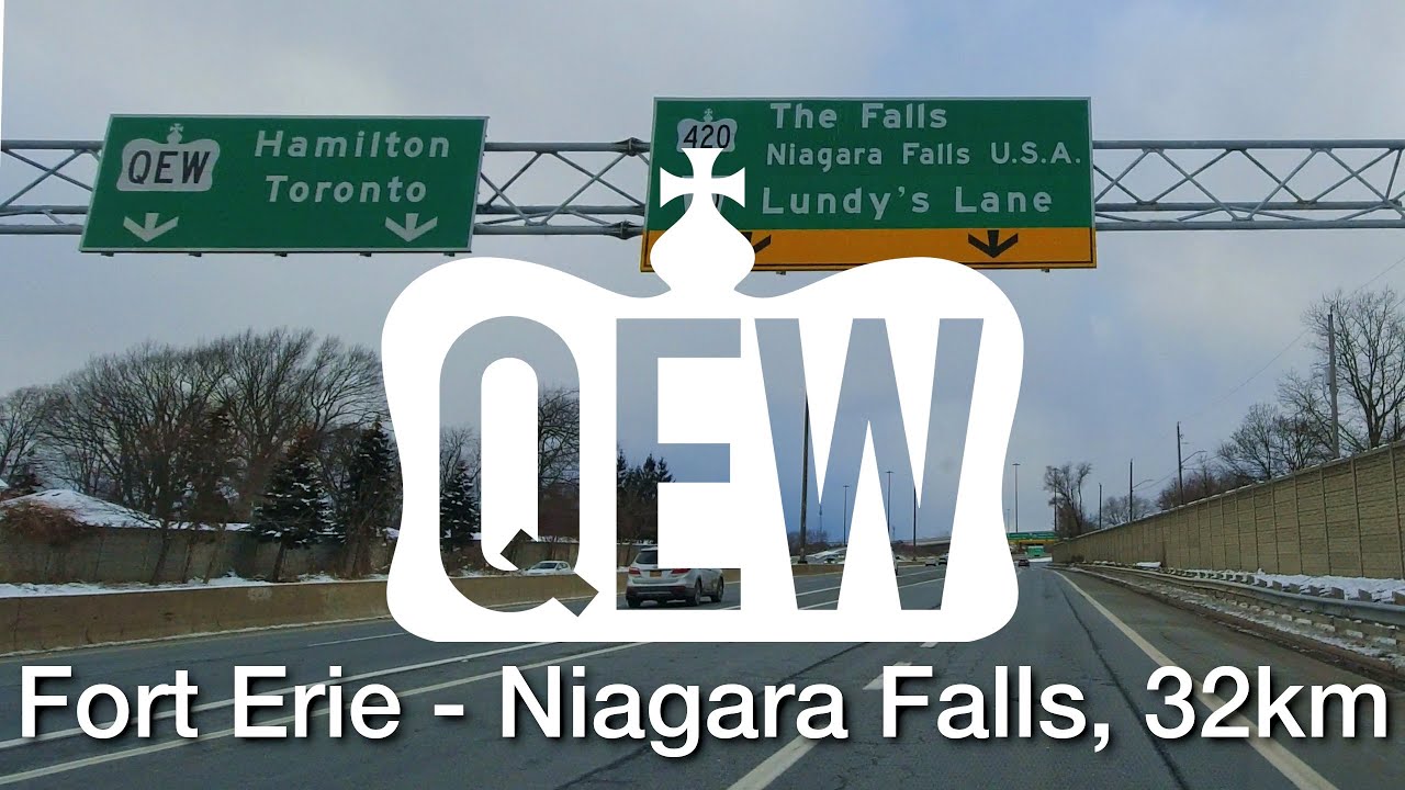 QEW from Fort Erie to Niagara Falls with Navigation, 32km - YouTube