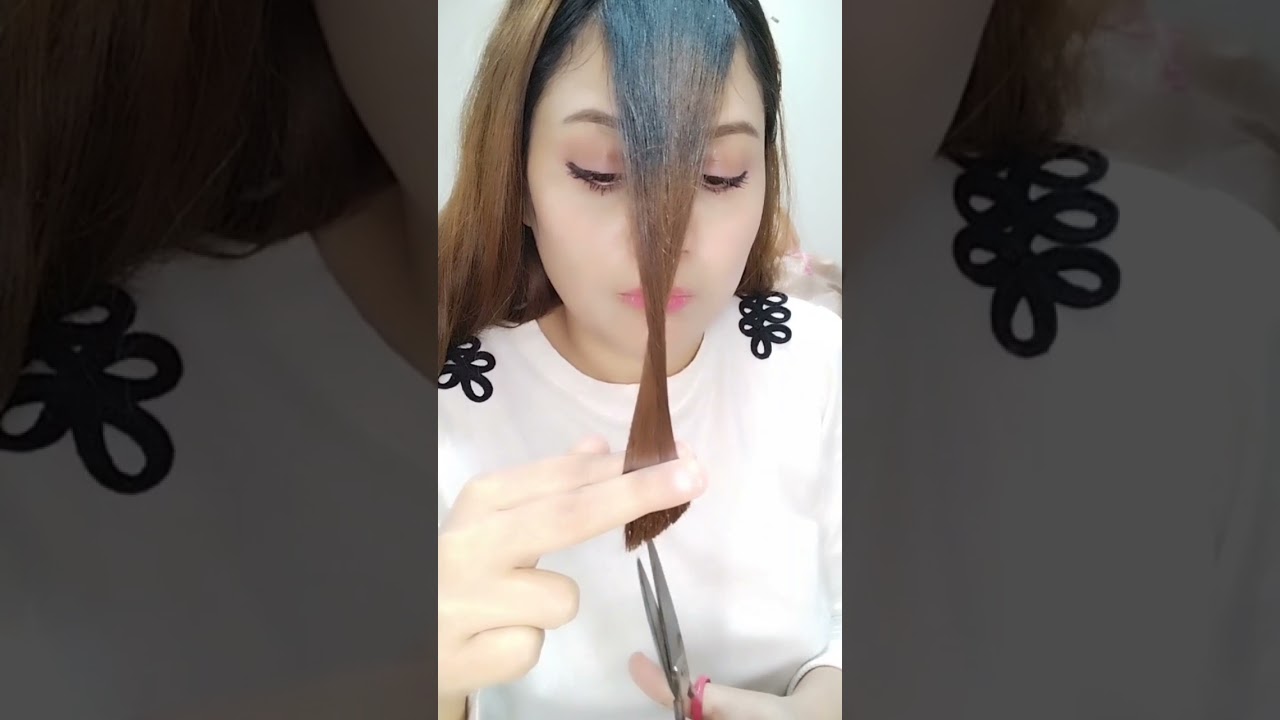 How to cut your own hair front flicks at home - YouTube