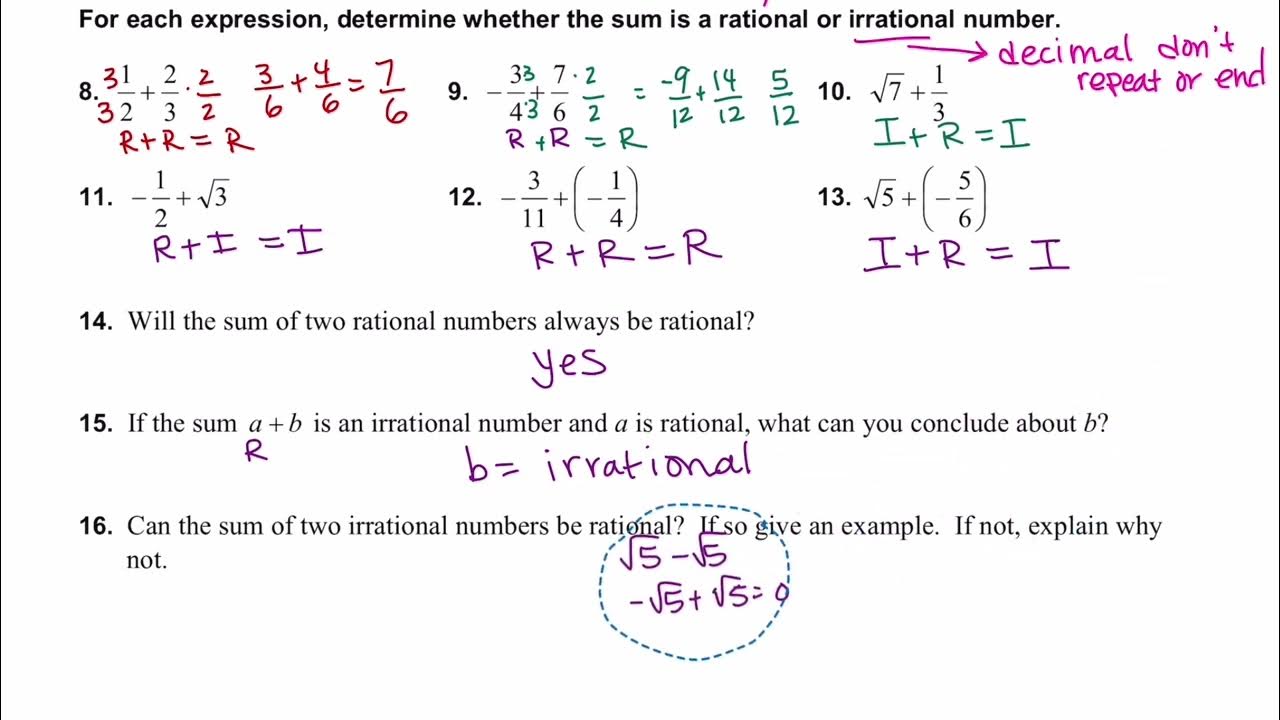 Operations with Rational and Irrational Numbers - YouTube