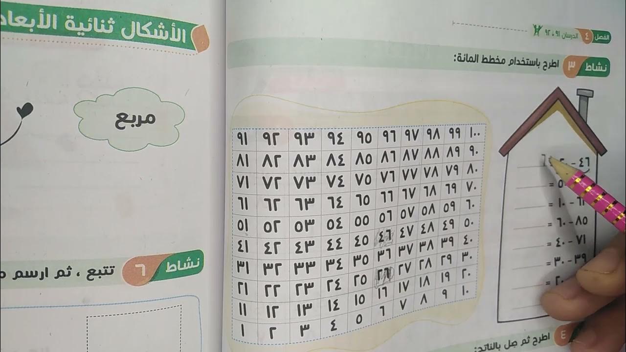 الطرح الدرسان٩١ ٩٢ رياضيات الصف الاول ٢ حل سلاح التلميذ ١٣٠ ١٣١ ١٣٢
