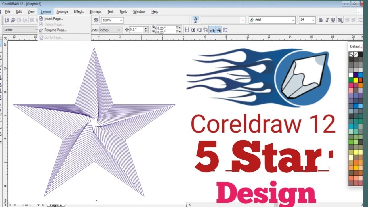 Star se Flower Design In Coreldraw 12 ll Coreldraw Tutorial In Hindi l ...