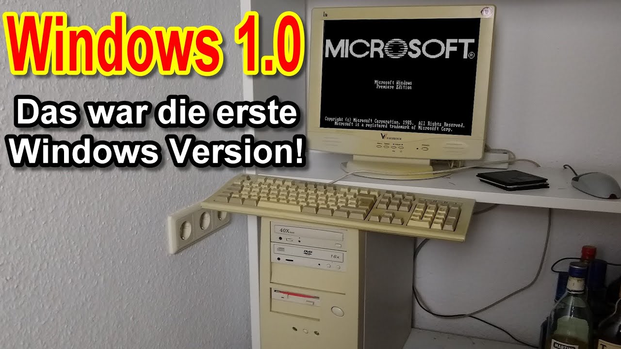 Die erste MS Windows Version - Ich starte Windows 1.0 Alpha - YouTube
